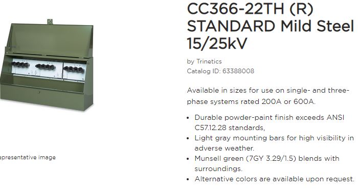 CABINET SECTIONALIZING STEEL CC366-22TH 12GA 30X66X22 3PH - 192 63388008