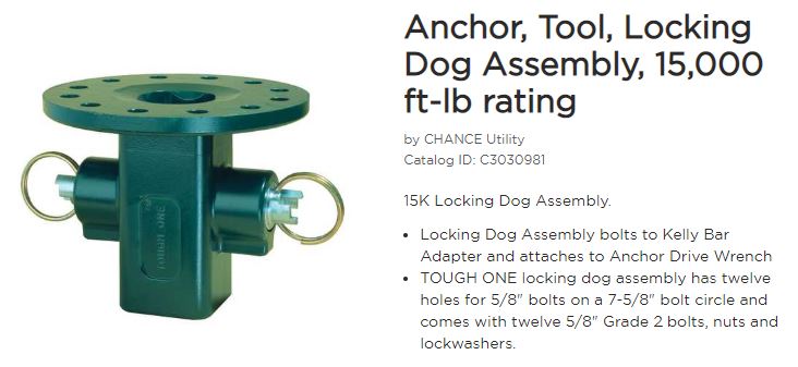 LOCKING DOG ASSY 15K RATED 7 5/8" BOLT CIRCLE 12 BOLTS - 192 C3030981