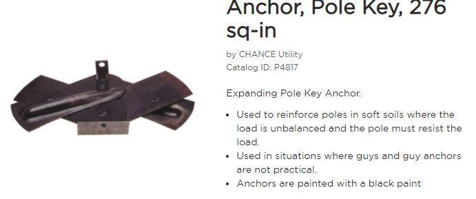 ANCHOR POLE KEY 276 SQ IN EXPANDING FOR 3/4" ROD - 192 P4817