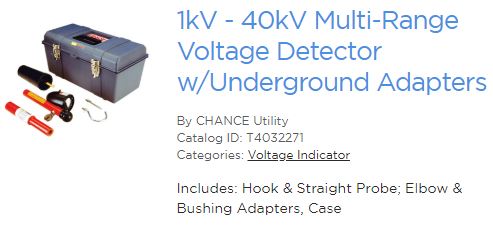KIT MULTI RANGE VOLTAGE DETECT 1KV-40KV ADAPTERS,PROBES,CASE - 192 T4032271