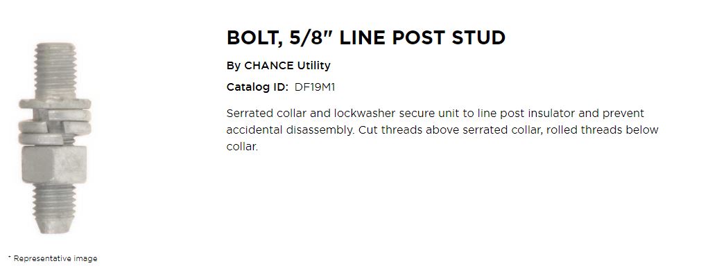 STUD SHORT SHANK 5/8"X1-3/4" - 232 DF19M1