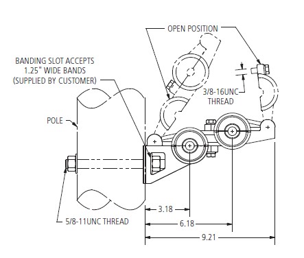 ADSS TANGENT TRUNNION ASSEMBLY 0.576-.0625 DIA RANGE - ATGN576625